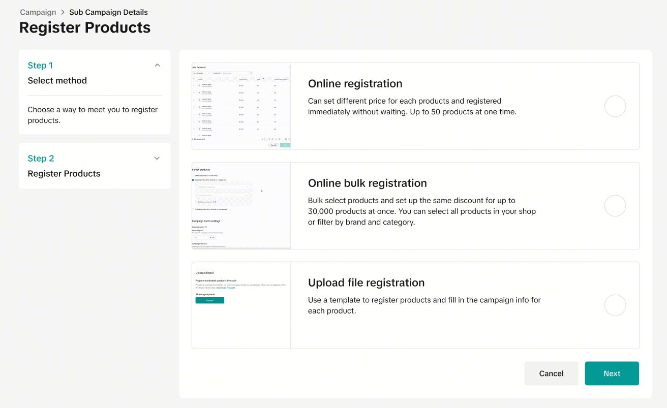 Campaign Registration with GMV Max
