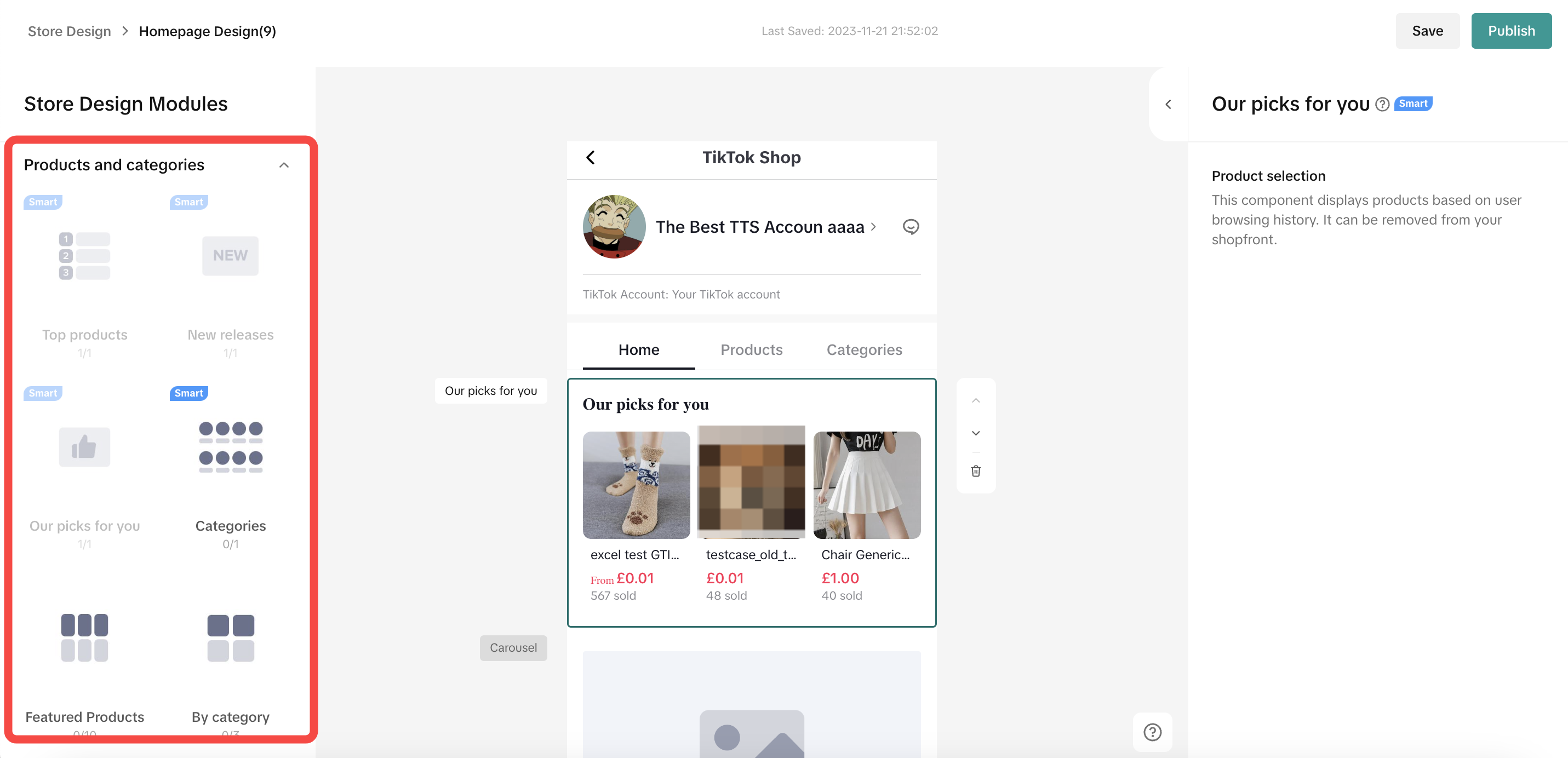 Shop Page Design