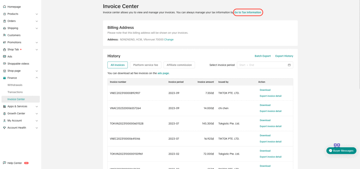Check Tax Invoices